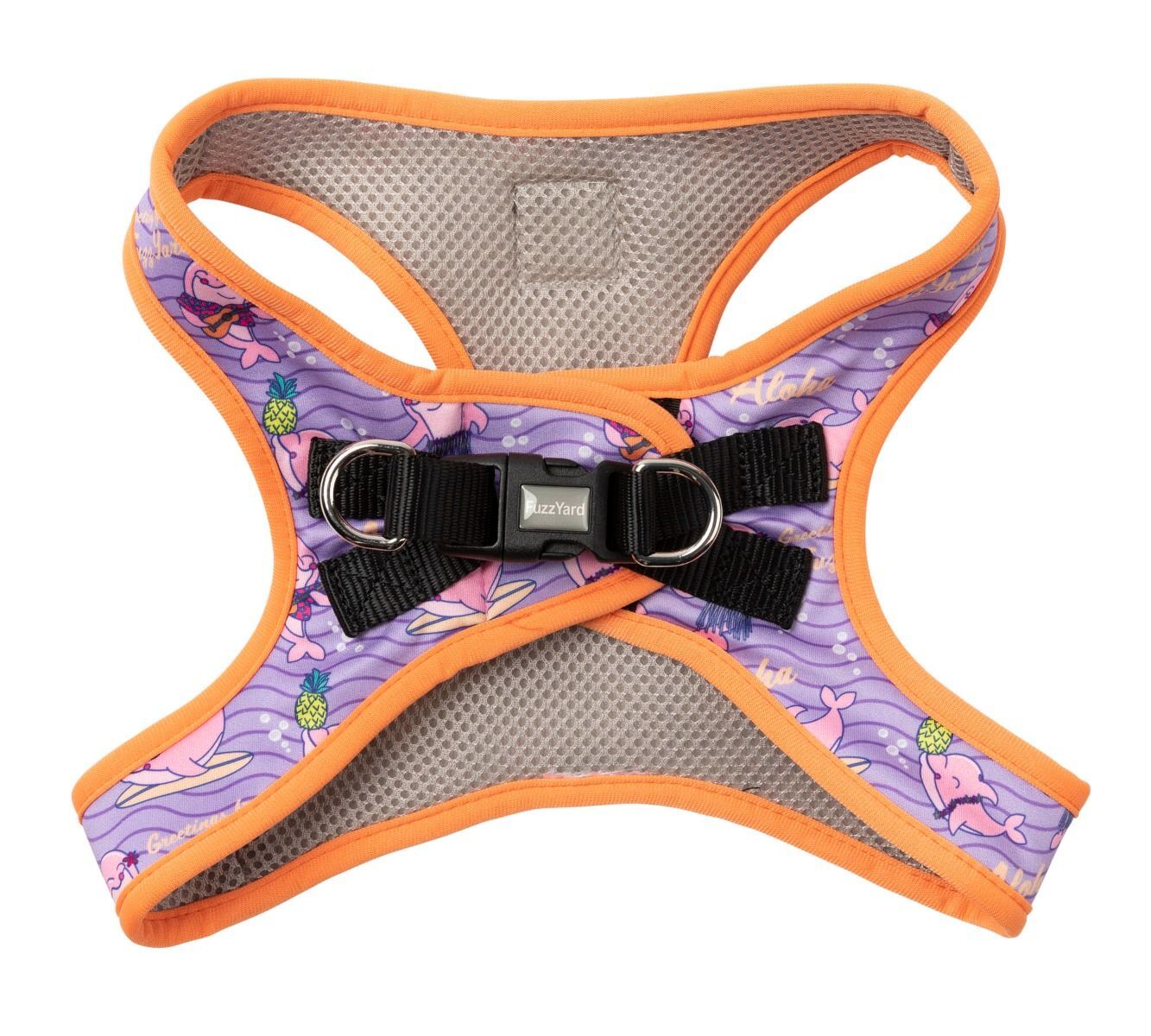 FuzzYard Step-In Dog Harness - Aloha Dolphins - Large (52-54 Neck - 58 ...