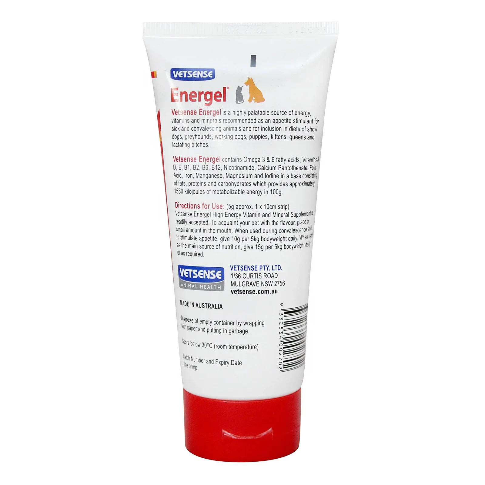 Vetsense Energel High Energy Vitamin & Mineral Supplement for Dogs ...