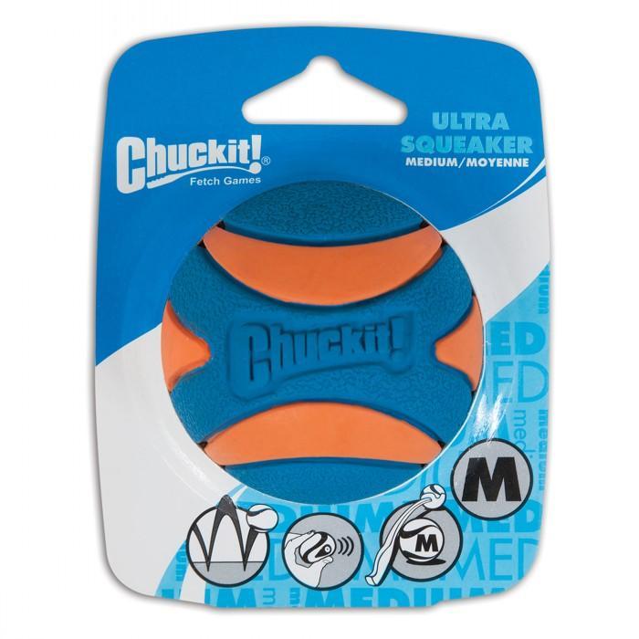 Chuckit Ultra Squeaker Dog & Puppy Ball Toy - Medium (6cm) - 1 Pack