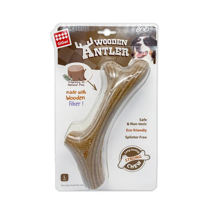 GiGwi Wooden Antler Pet Toy - Large (25cm)
