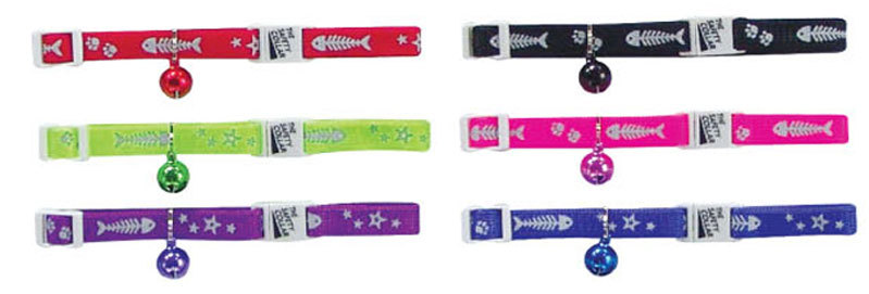 Beau Pets Reflective Fishbone Adjustable Cat Collar - Black