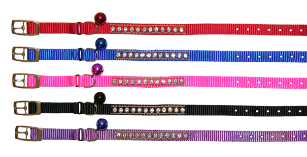 Beau Pets Nylon Jewel Safety Cat Collar - Black