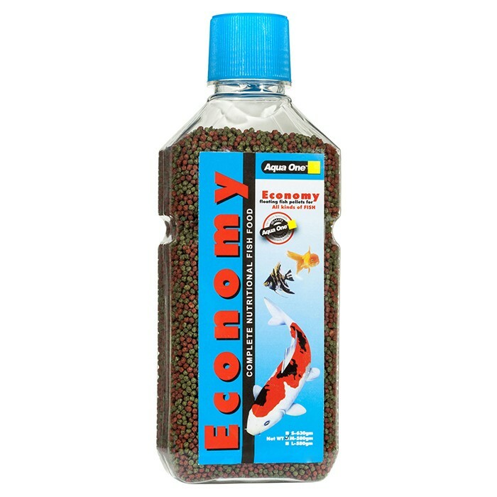 Aqua One Economy Pellet Fish Food - 2mm - 580g Bottle (Goldfish ...