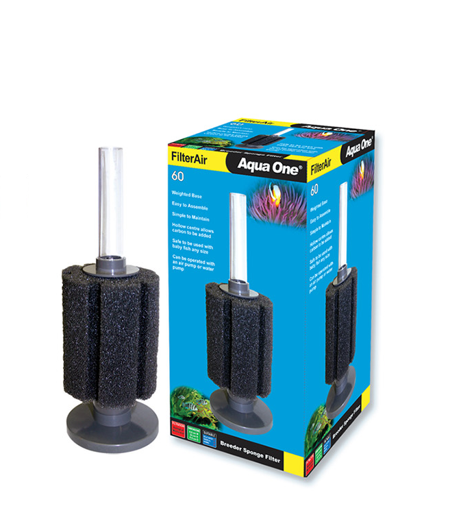 Aqua One FilterAir 60 Aquarium Sponge Filter - 8.5x24x8.5cm