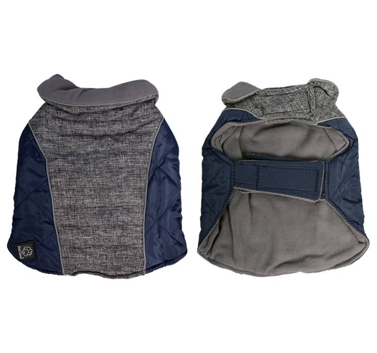 Pet One Adventure Walker Dog Coat - 30cm - Grey/Navy