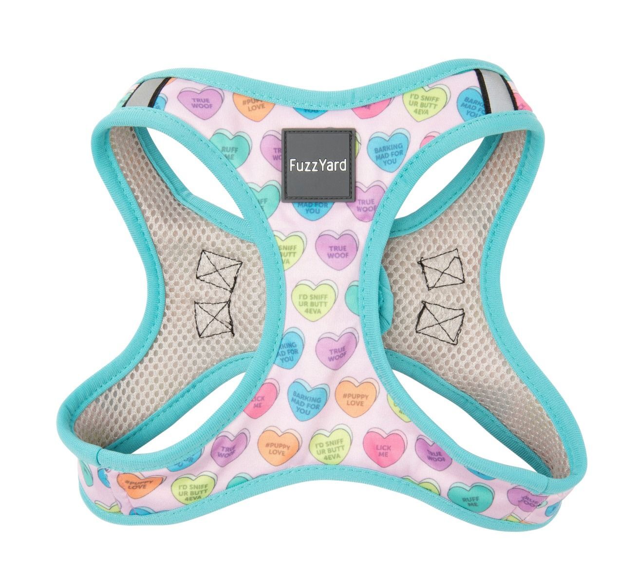 FuzzYard Step-In Dog Harness - Candy Hearts - X-Large (61-63cm Neck ...