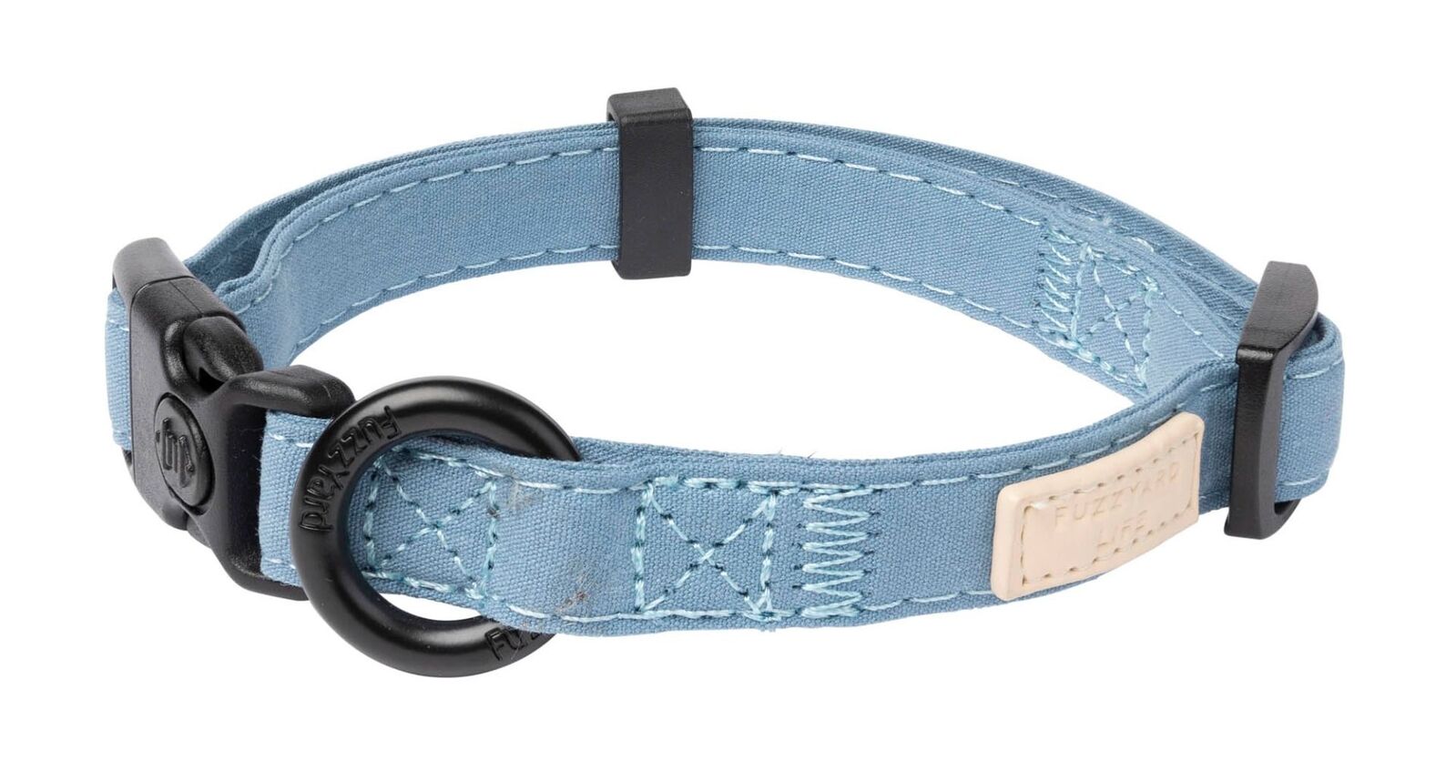 FuzzYard Life Dog Collar - French Blue - Large (25mm x 50-65cm)