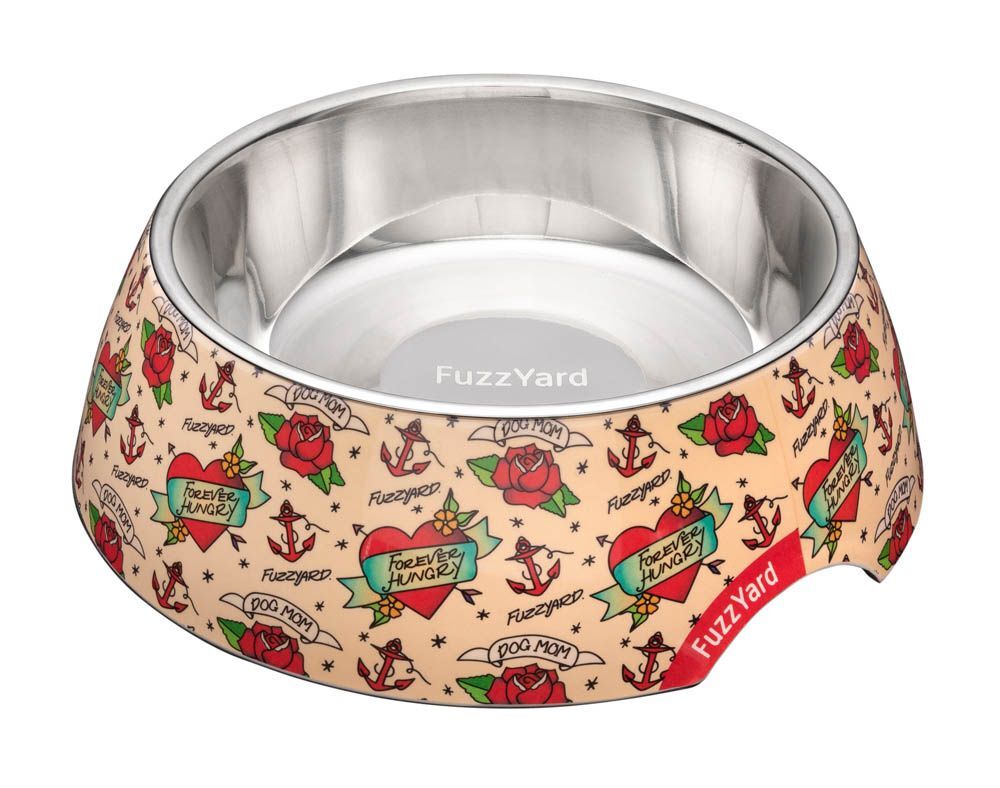 FuzzYard Easy Feeder Dog Bowl - Ink'd Up - Medium (400ml)