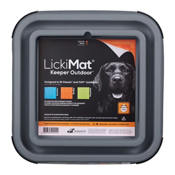 LickiMat Outdoor Keeper for Dogs - Grey (LickiMat Holder & Bowl for Dogs)
