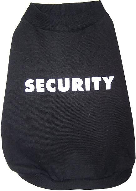 Black Security Dog Shirt - Size:4 (Large) (Large Maltese, Corgi, Pugs ...